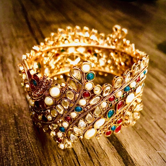 Jewelry | Ancestral 18k Gold Tone Royal Gems Bracelet | Poshmark